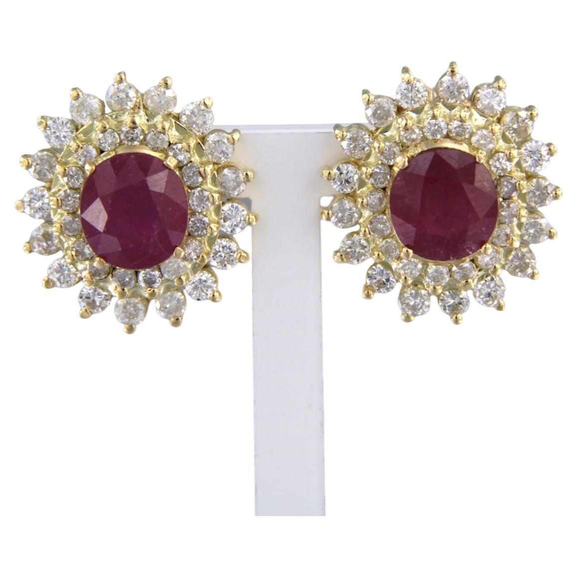 Dainty 18k Solid Yellow Gold Genuine Ruby Pendant and Earrings Jewelry ...