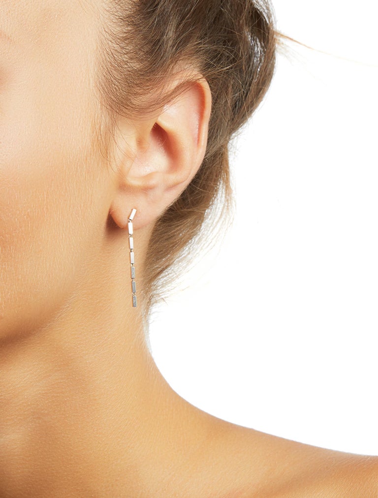 Earrings Short 924 Sterling Silver Simple Greek Lightweight Chain ...