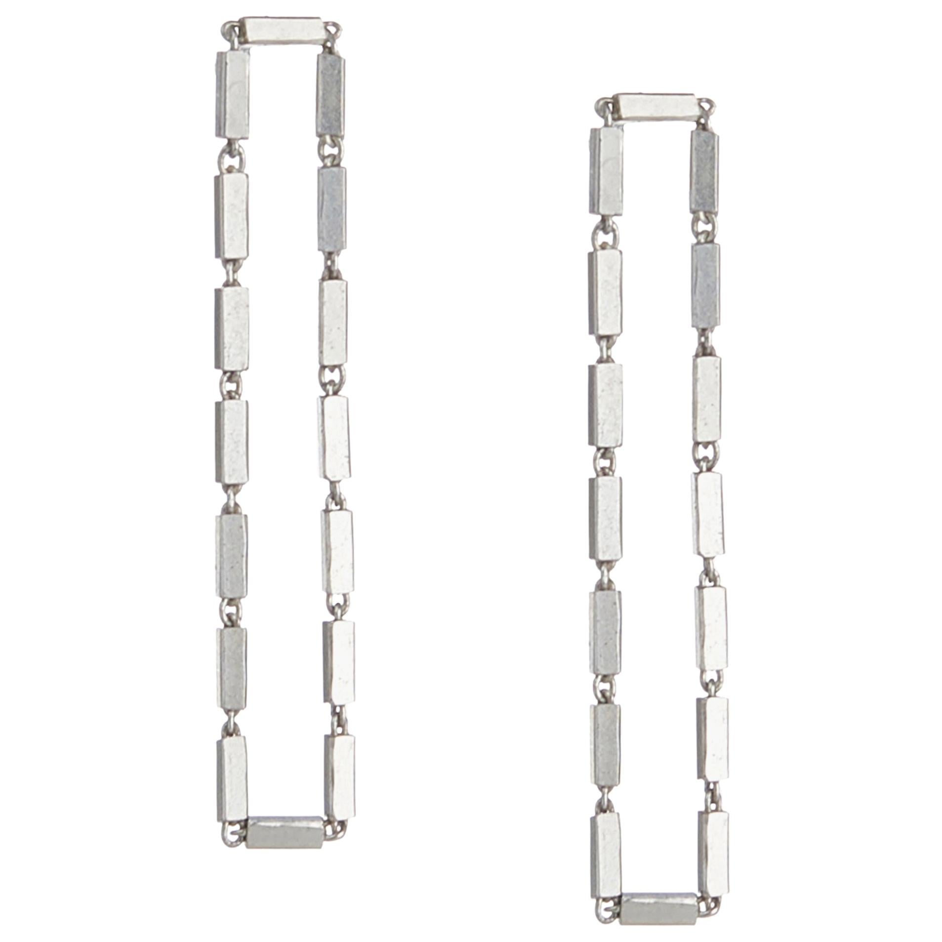 Earrings Short 924 Sterling Silver Simple Greek Lightweight Chain ...