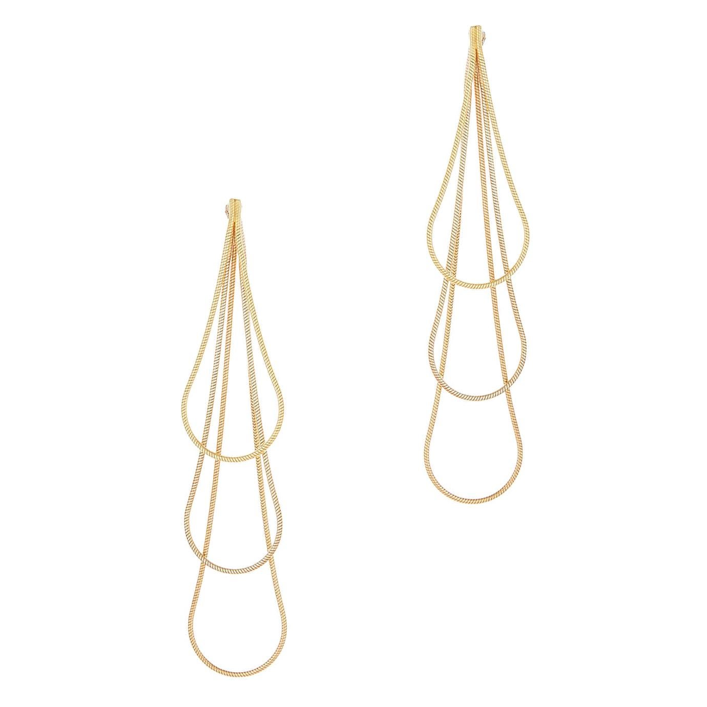 Earrings Chain Smart Ear cuff 18 Karat Gold-Plated Silver Greek Jewelry ...