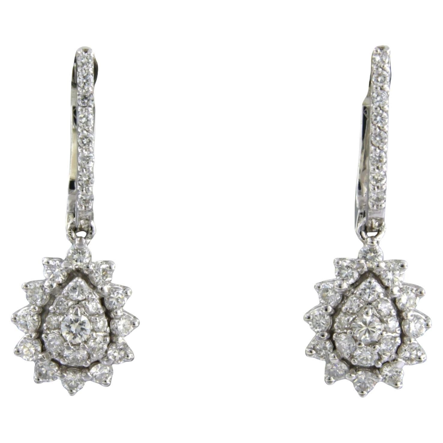 Earrings set with sapphire and brilliant cut diamonds up to 0.22ct 18k pink gold For Sale at 1stDibs