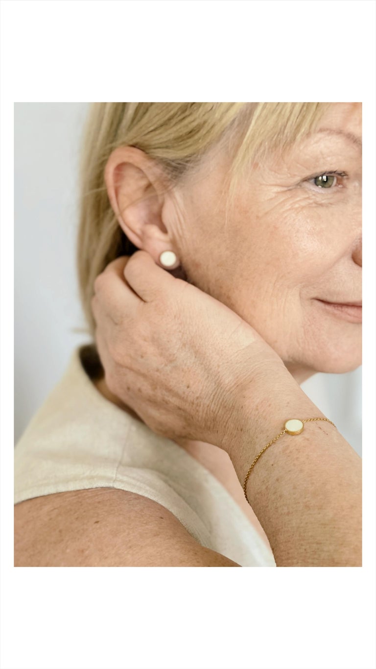 Earrings with white stone opal For Sale at 1stDibs