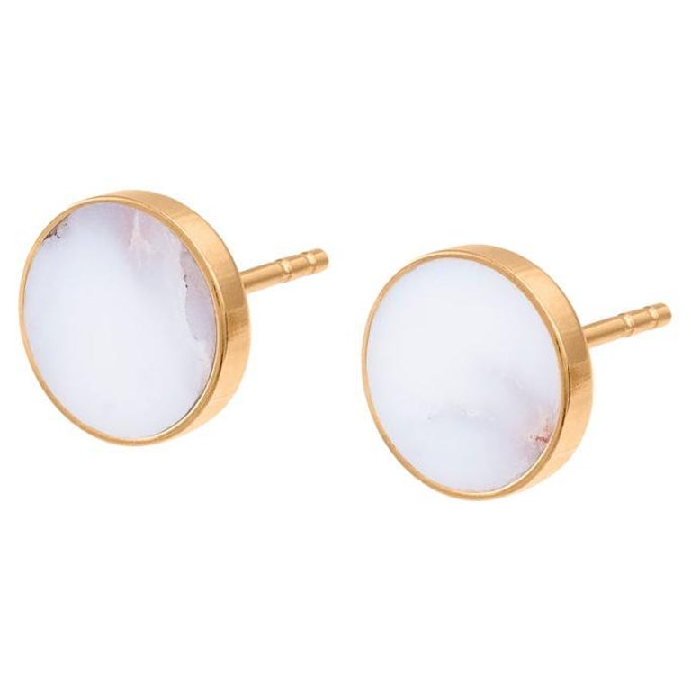 Earrings with white stone opal For Sale at 1stDibs