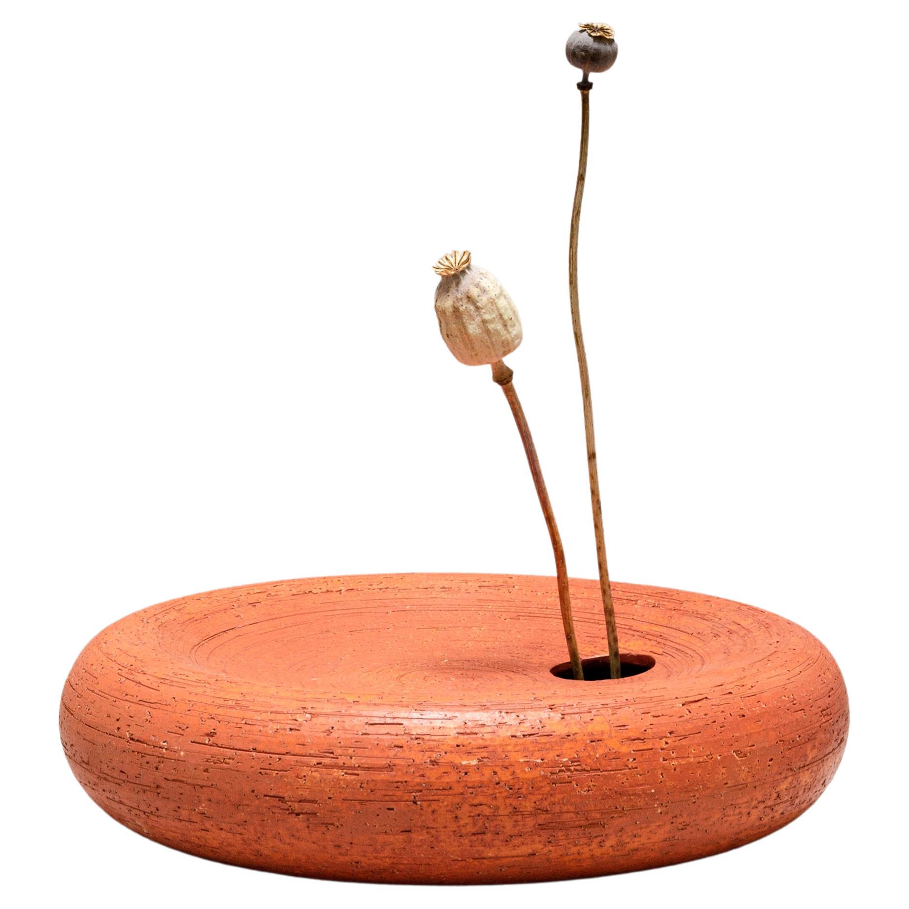 Petit vase à sel orange terreux en argile fabriqué à la main au ...