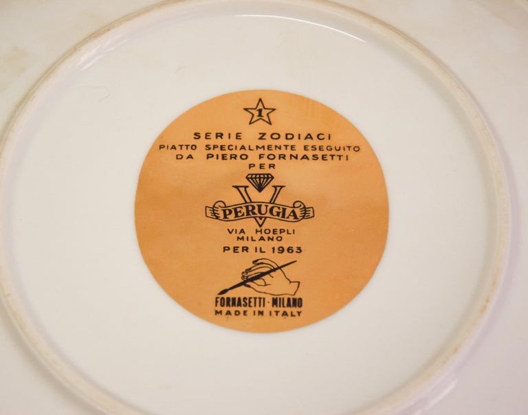 Earth Signs, Set of 3 Plates from Zodiac Plate Series by P. Fornasetti ...