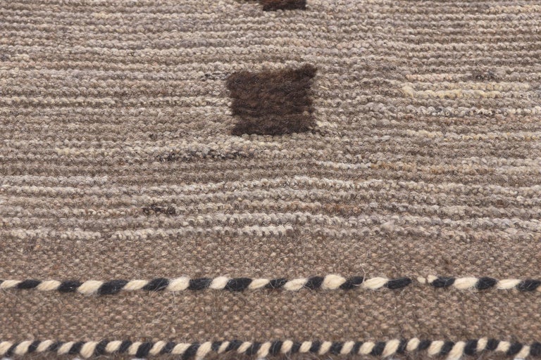 Earth-Tone Modern Moroccan High-Low Rug Inspired by Nature, Biophilic ...