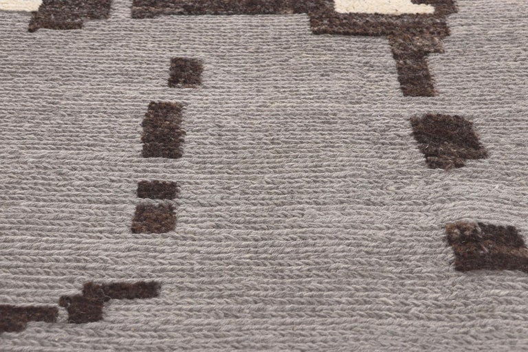 Earth-Tone Modern Moroccan High-Low Rug Inspired by Nature, Biophilic ...