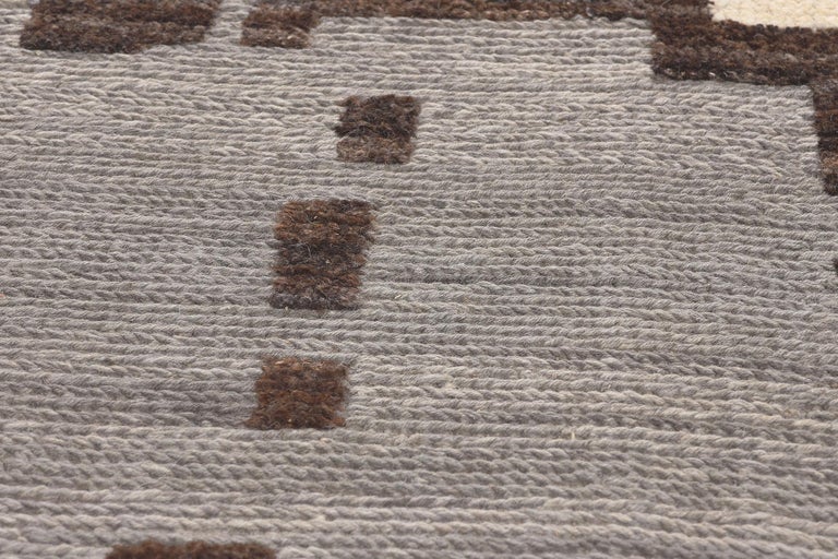 Earth-Tone Modern Moroccan High-Low Rug Inspired by Nature, Biophilic ...