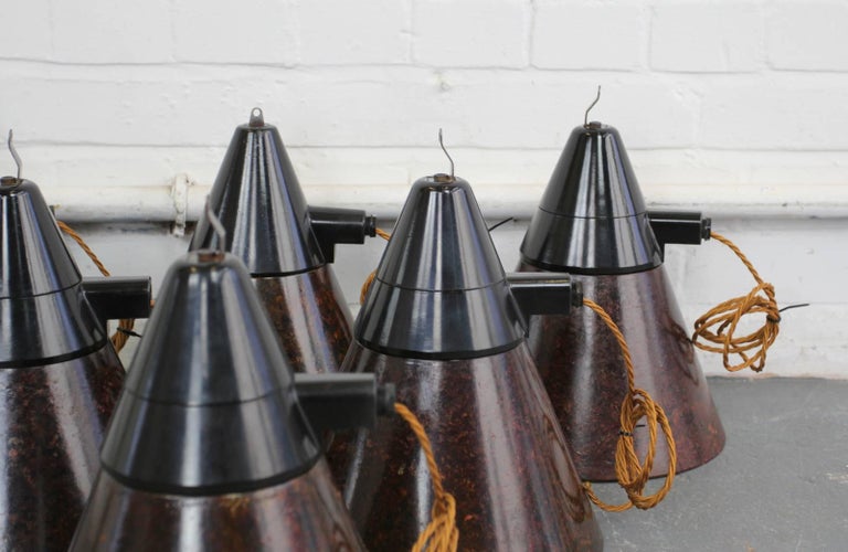East German Bakelite Conical Factory Lights, circa 1950s at 1stDibs