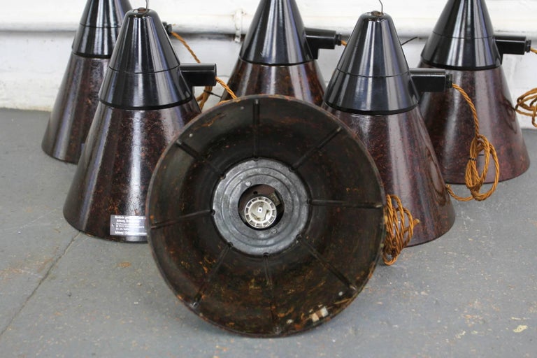 East German Bakelite Conical Factory Lights, circa 1950s at 1stDibs