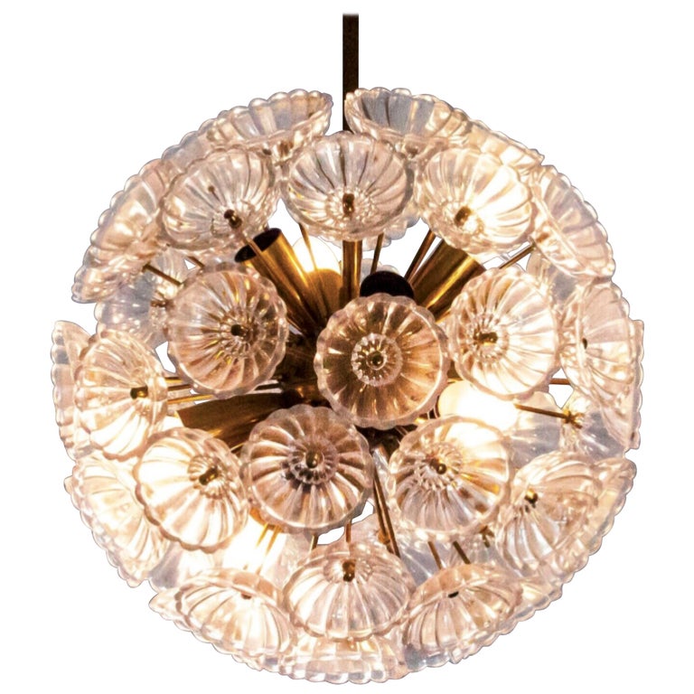 East German Glass "Dandelion" Chandelier at 1stDibs