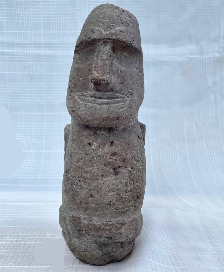 Easter Island Moai Monolithic Head Statue, Small Version at 1stDibs