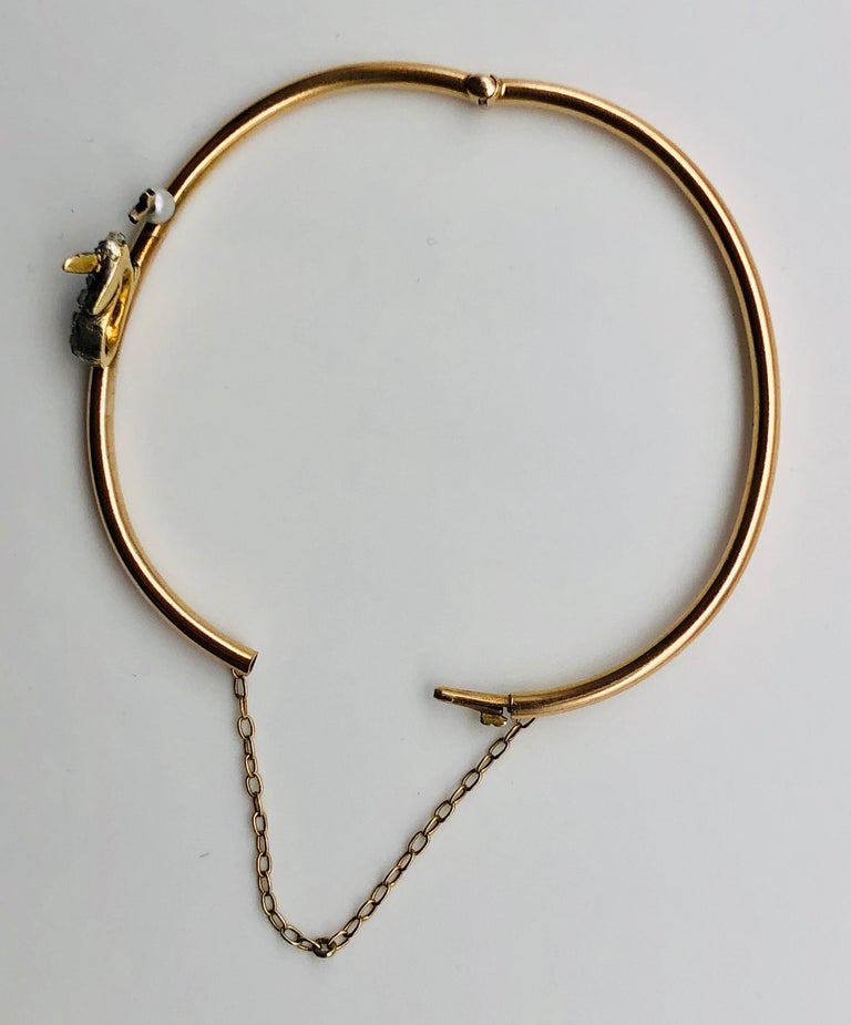 Easter Rabbit Bunny Turnip Natural Pearl Ruby Diamond Gold Bangle ...