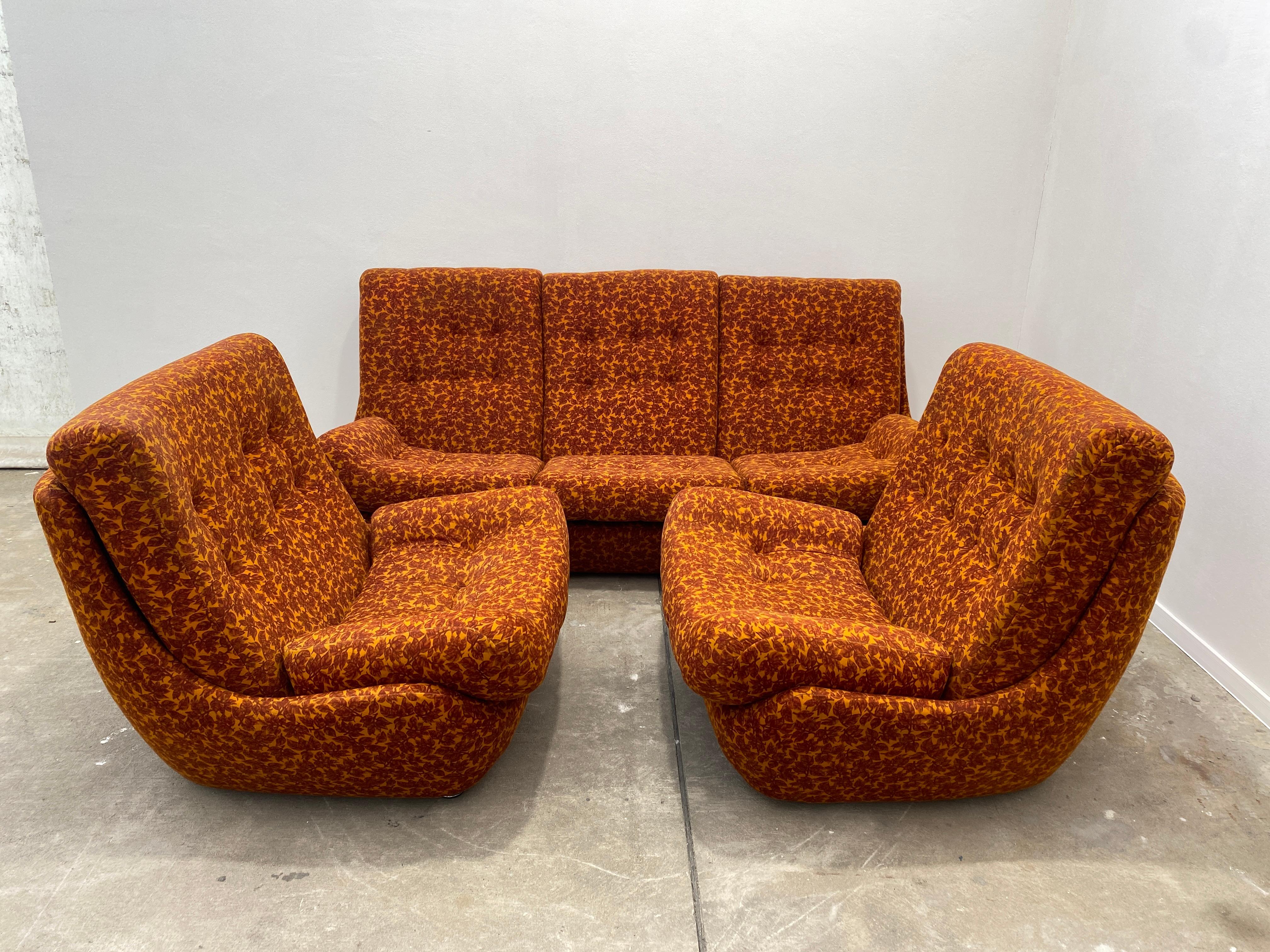 Eastern Bloc Vintage Living Room Set by Jitona, Czechoslovakia, 1970s ...