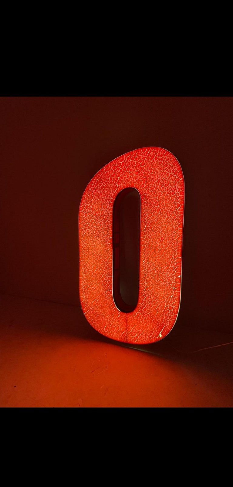 Eastern Bloc Huge Lluminated Letter O in the Form of a Floor Night Lamp ...