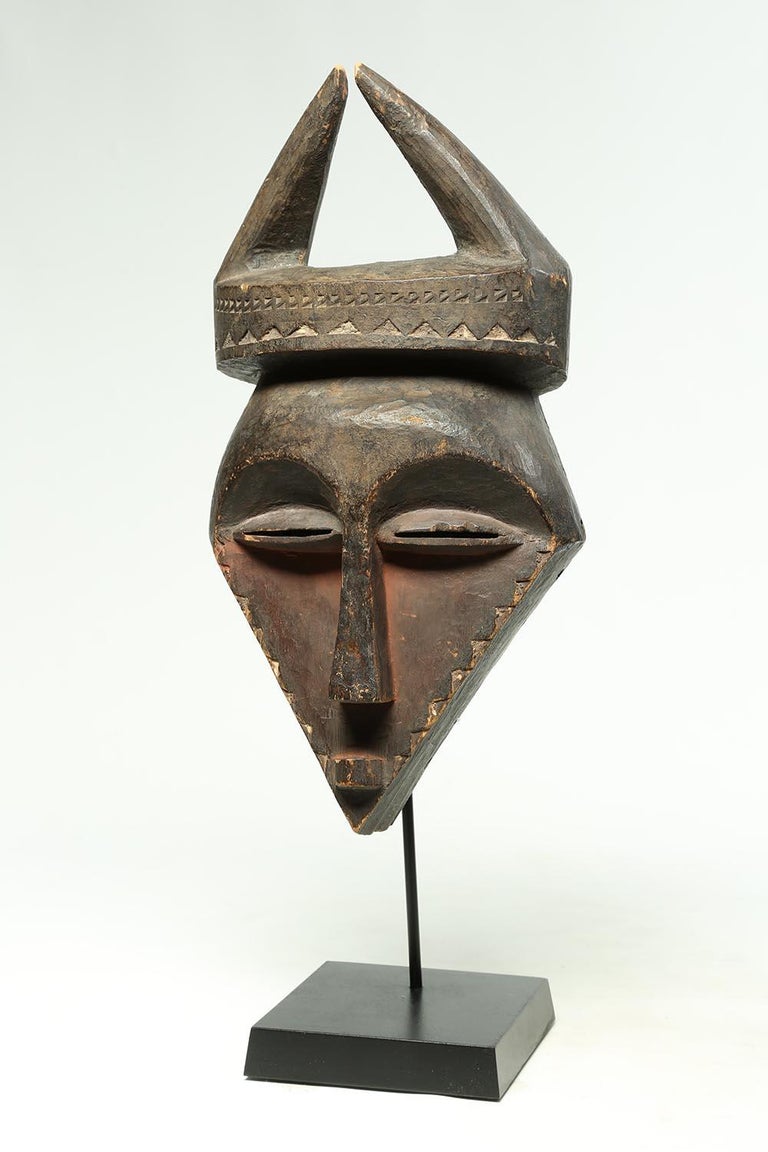 Eastern Pende Geometric Tribal Mask with Horns Ex Museum Congo, Africa ...