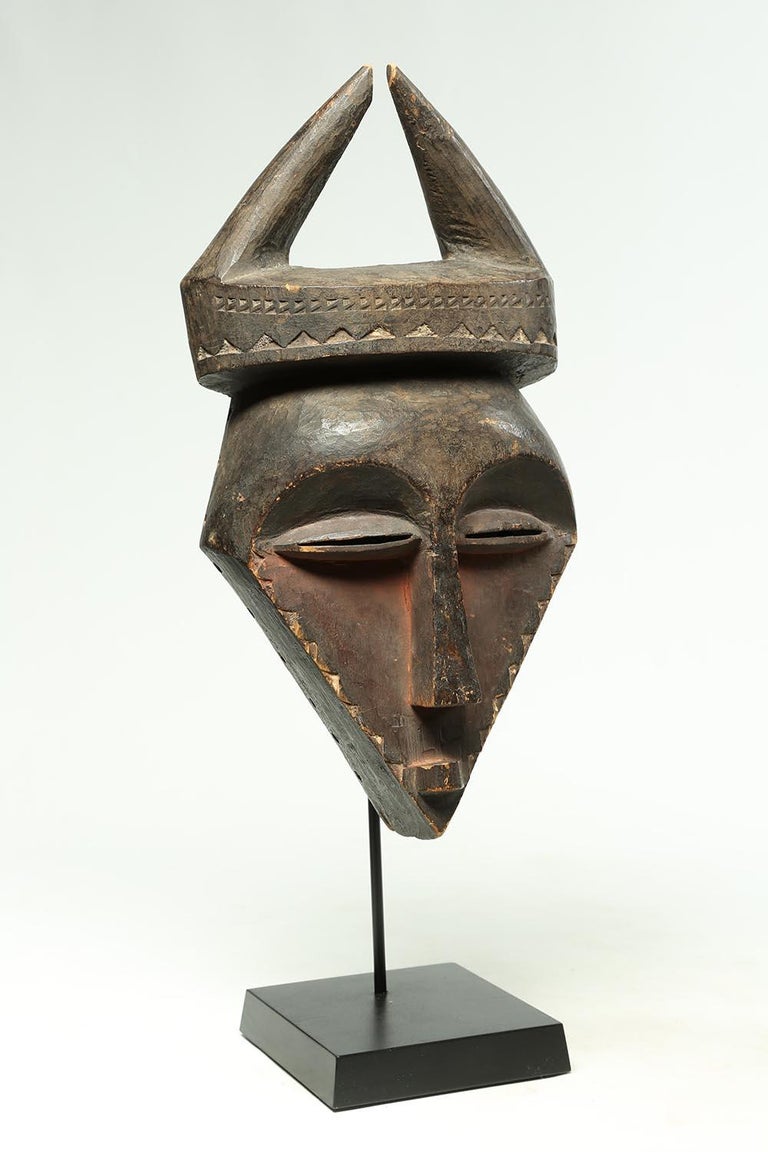 Eastern Pende Geometric Tribal Mask with Horns Ex Museum Congo, Africa ...