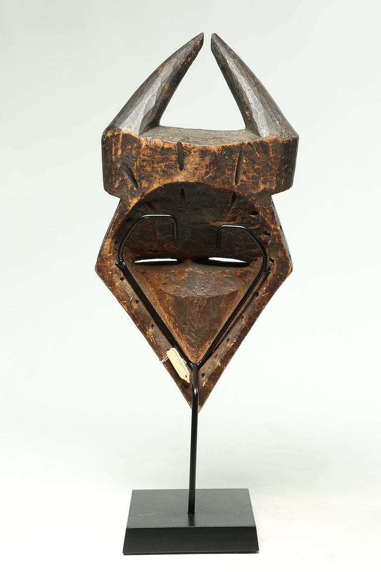 Eastern Pende Geometric Tribal Mask with Horns Ex Museum Congo, Africa ...