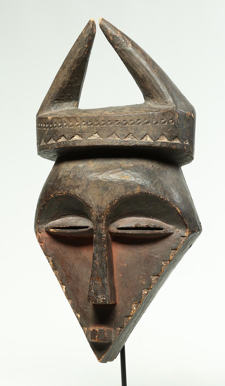 Eastern Pende Geometric Tribal Mask with Horns Ex Museum Congo, Africa ...