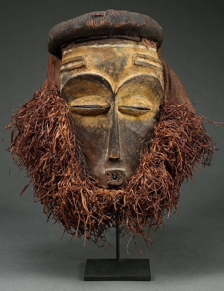 Eastern Pende Tribal Mask with Raffia, Democratic Republic of Congo at ...