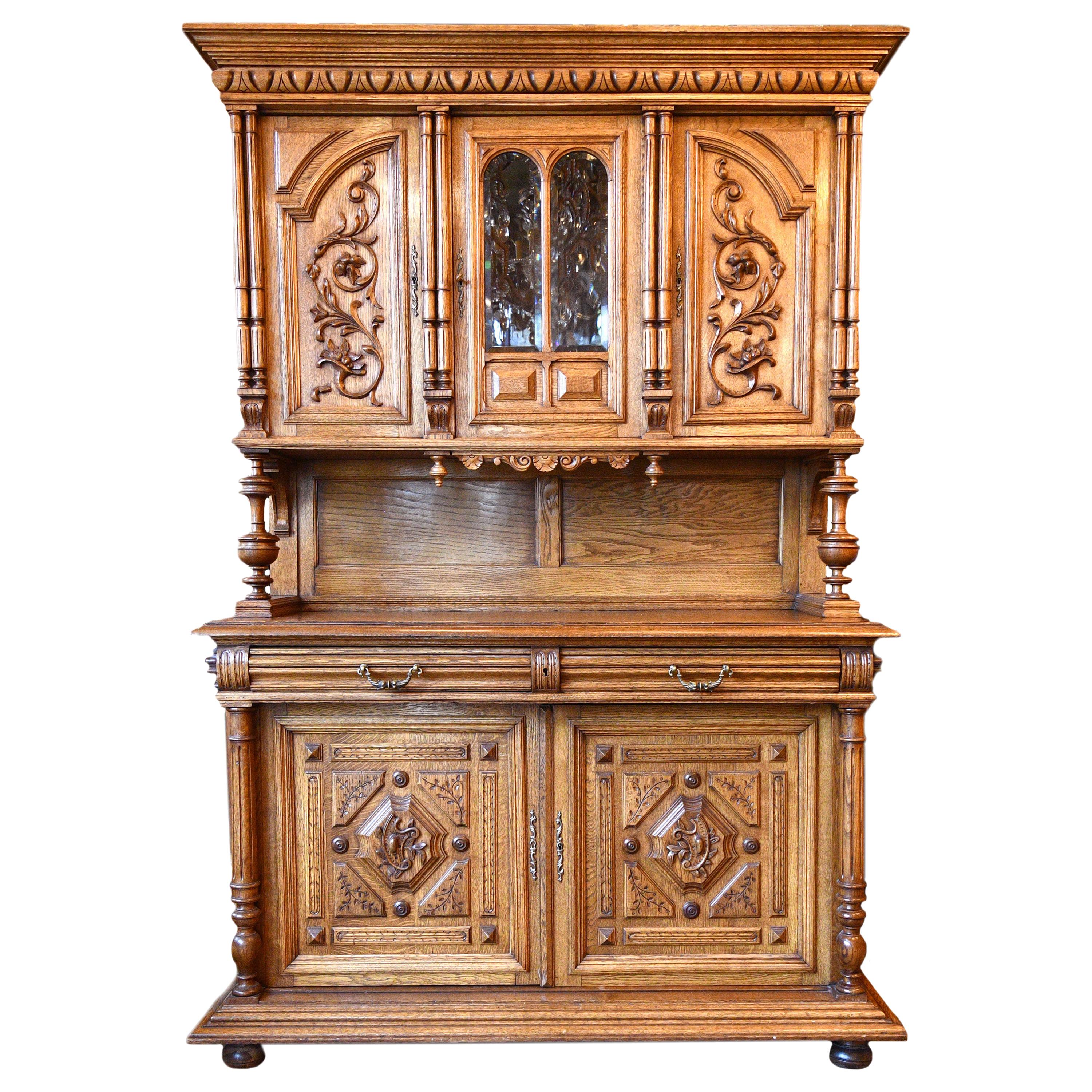 Eastlake Carved Oak Buffet at 1stDibs | eastlake buffet