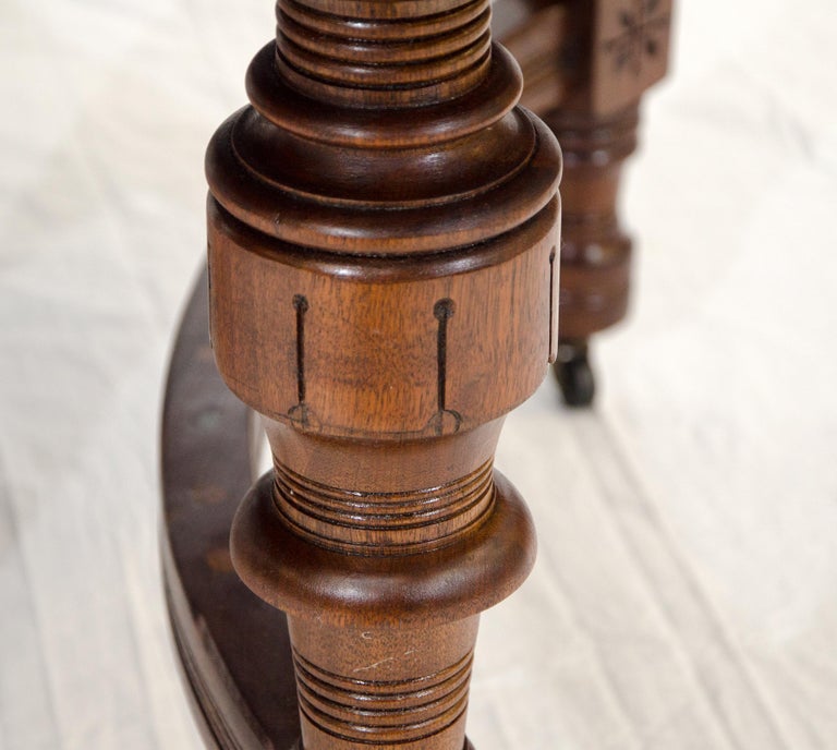 Eastlake Victorian Walnut Dining Table with Two Leaves For Sale at ...