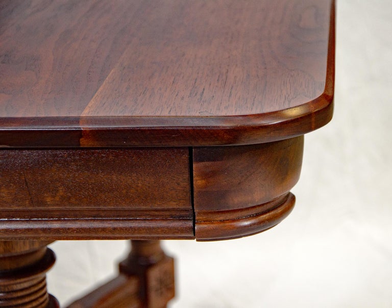 Eastlake Victorian Walnut Dining Table with Two Leaves For Sale at ...