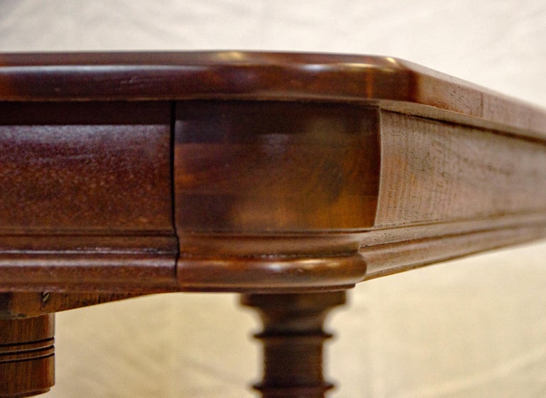 Eastlake Victorian Walnut Dining Table with Two Leaves For Sale at ...