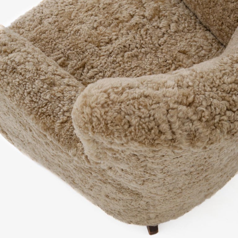 Easy Chair in Lamb's Wool by Unknown Maker at 1stDibs