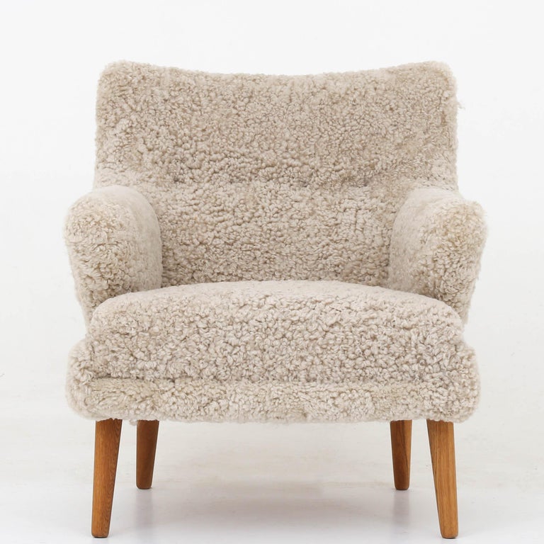 Easy Chair in Lamb's Wool For Sale at 1stDibs