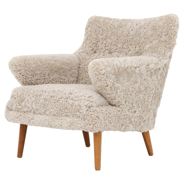 Easy Chair in Lamb's Wool For Sale at 1stDibs
