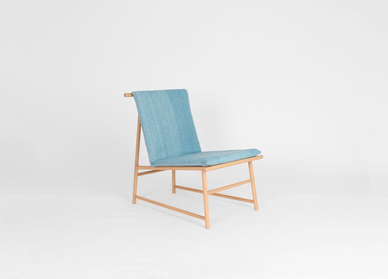 Easy Chair, Lounge Chair in Beech Wood with Fabric Seat For Sale at 1stDibs