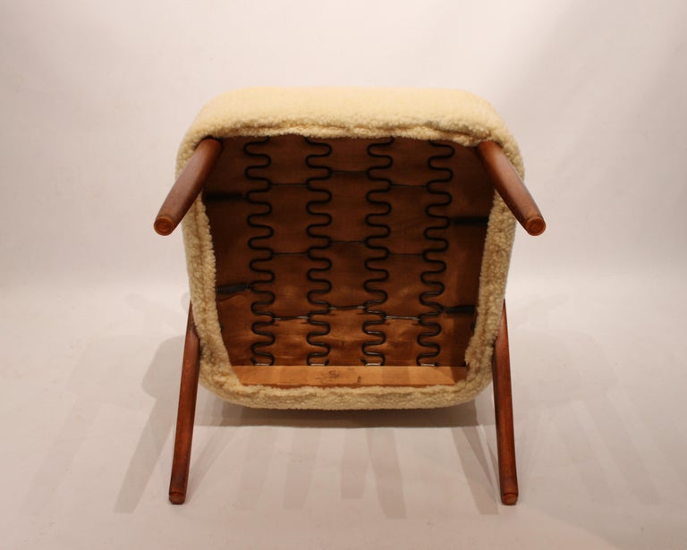 Easy Chair Upholstered in Sheep Wool, Danish Design, 1960s at 1stDibs