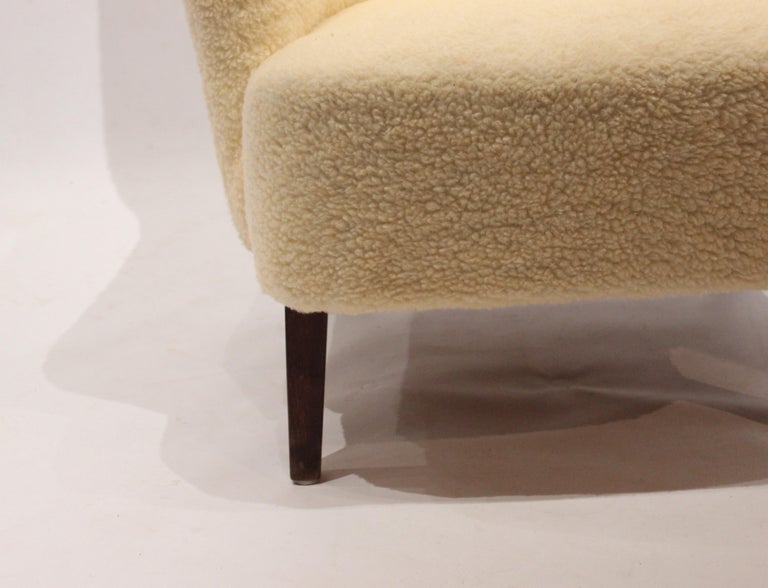 Easy Chair Upholstered with Sheep Wool and Legs of Mahogany from the ...