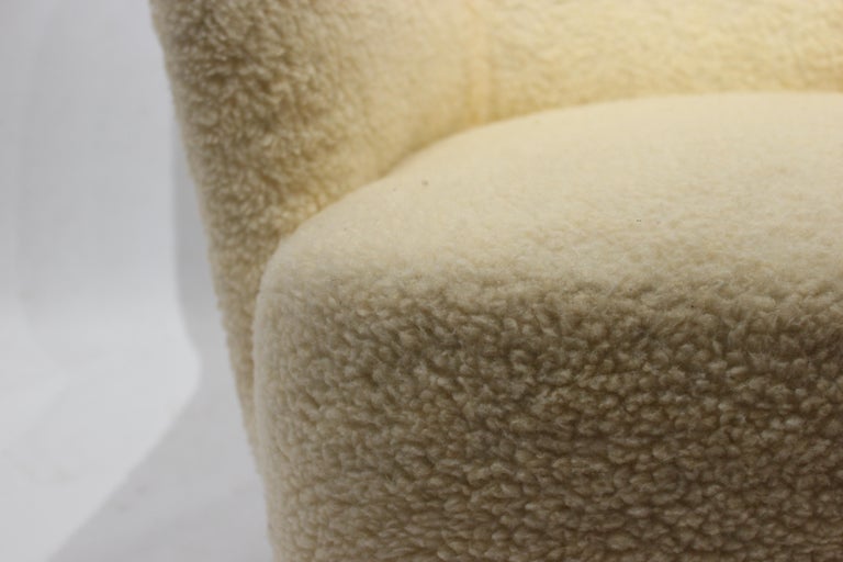 Easy Chair Upholstered with Sheep Wool and Legs of Mahogany from the ...