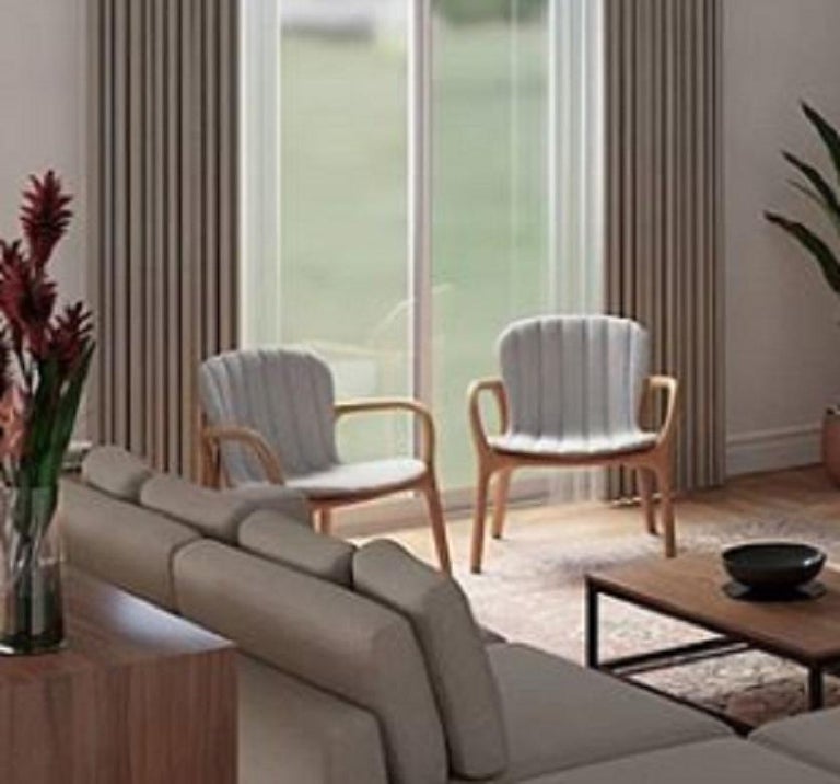 Easychair Coral Brazilian Contemporary Wood and Leather by Lattoog For Sale at 1stDibs