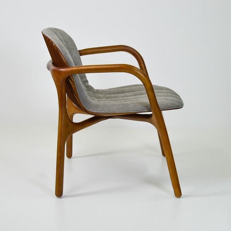 Easychair Coral Wood Back Brazilian Contemporary Wood and Fabric by ...