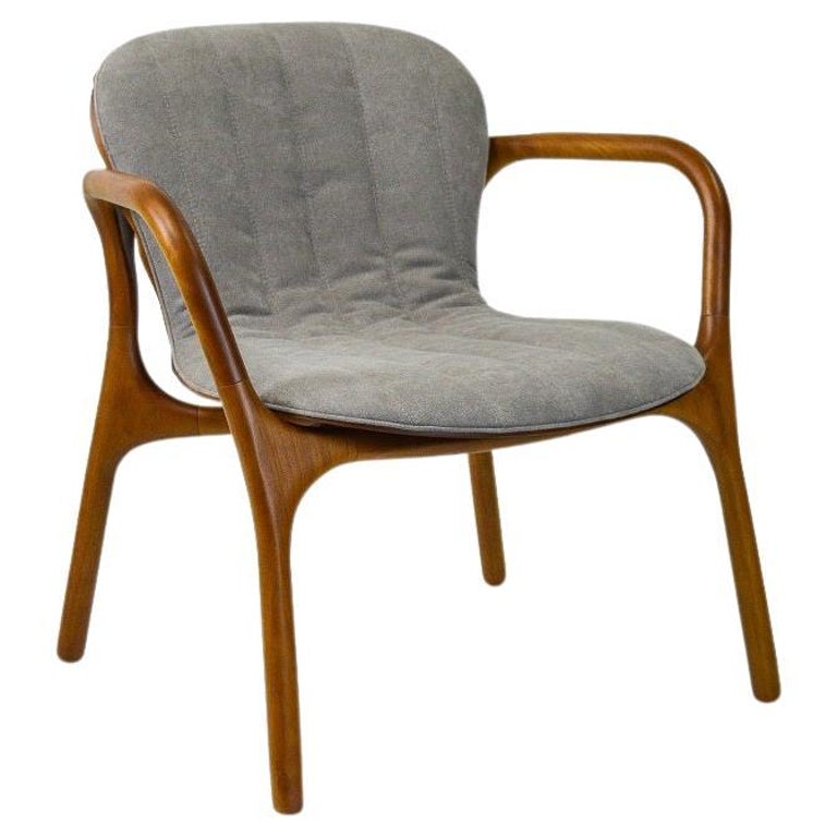 Easychair Coral Wood Back Brazilian Contemporary Wood and Fabric by ...