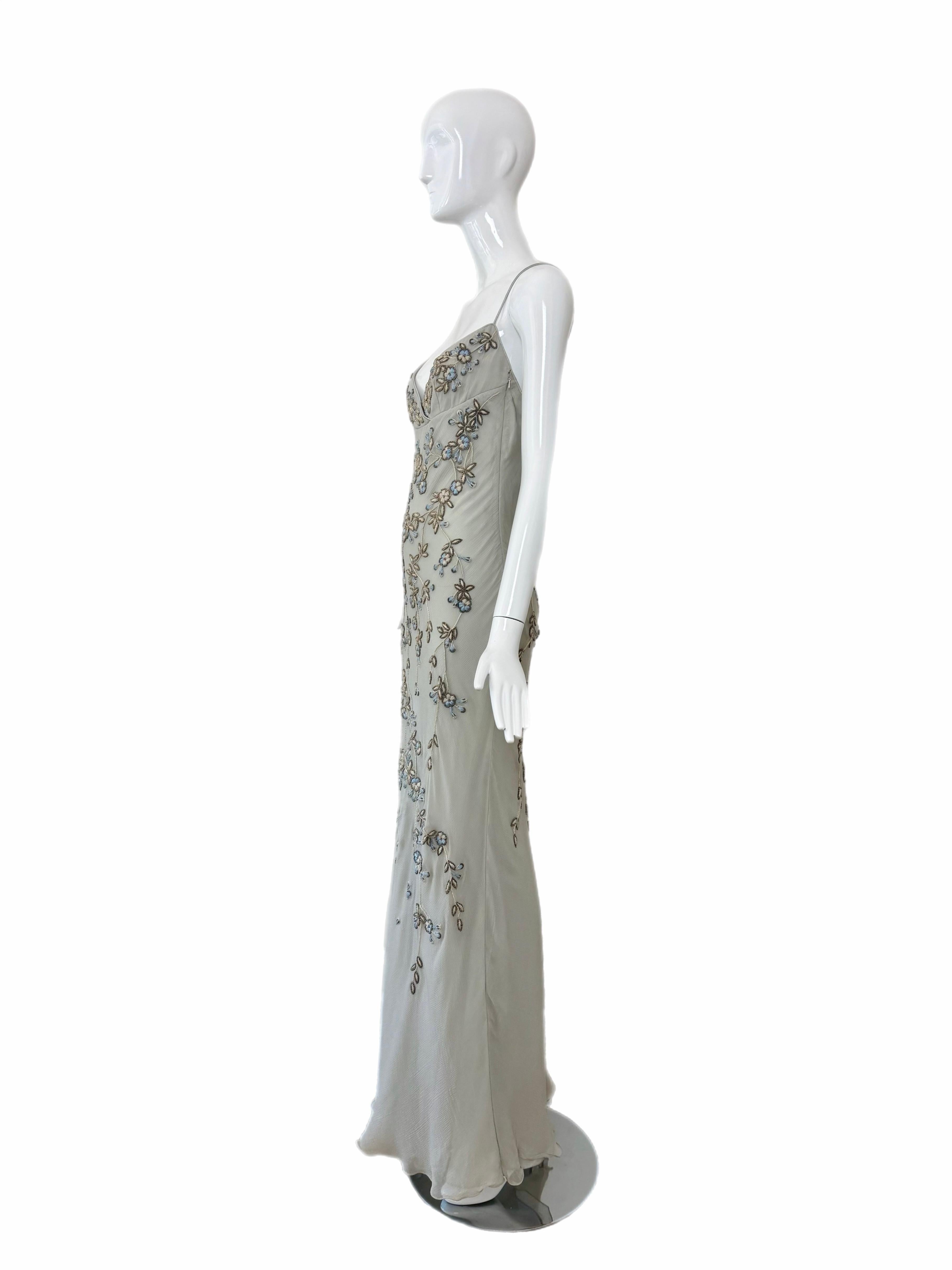 EAVIS and BROWN 90's Vintage Couture Silk Hand Beaded Embroidered Gown ...