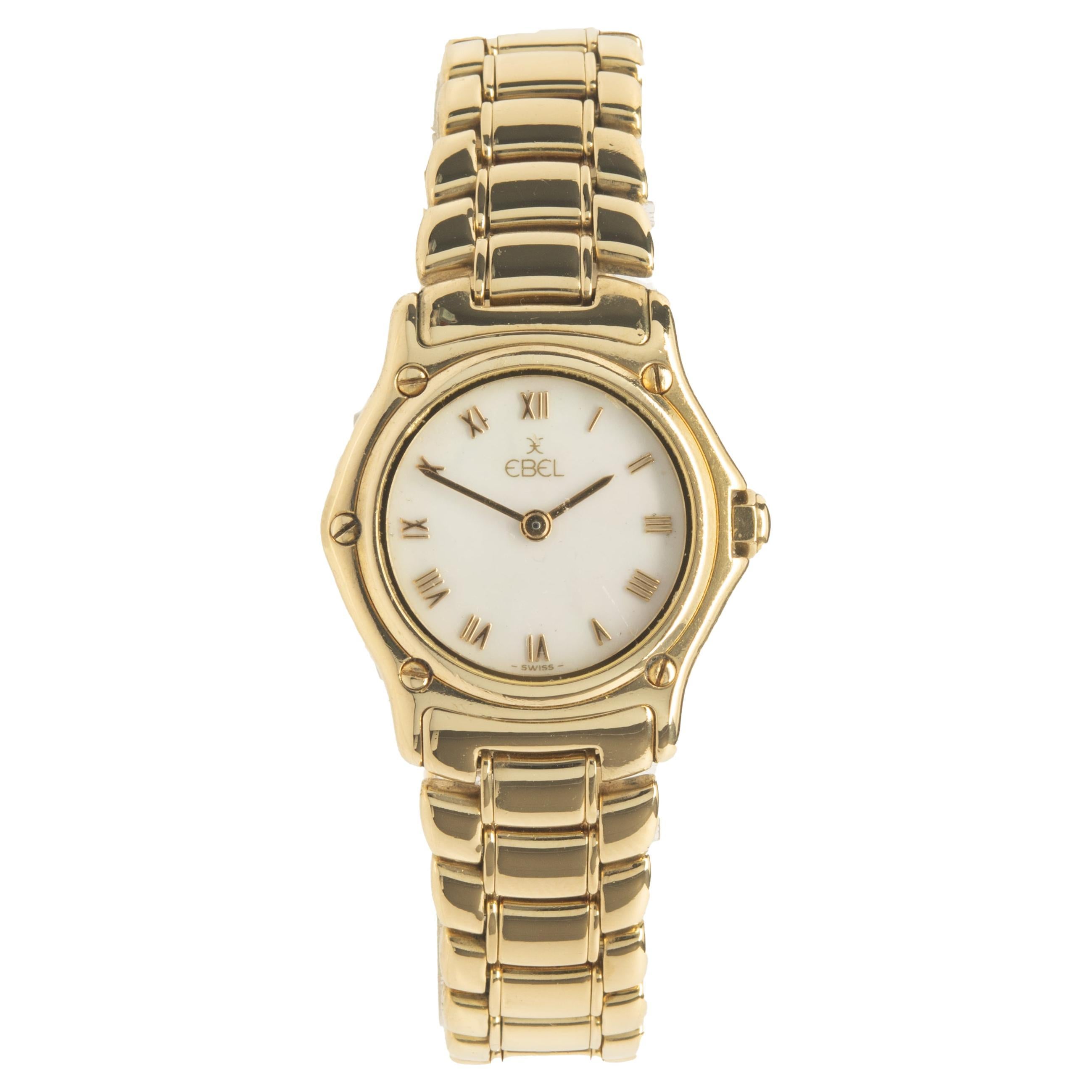 Authentic Ladies Ebel Classic 18 Karat Yellow Gold Mother of Pearl ...