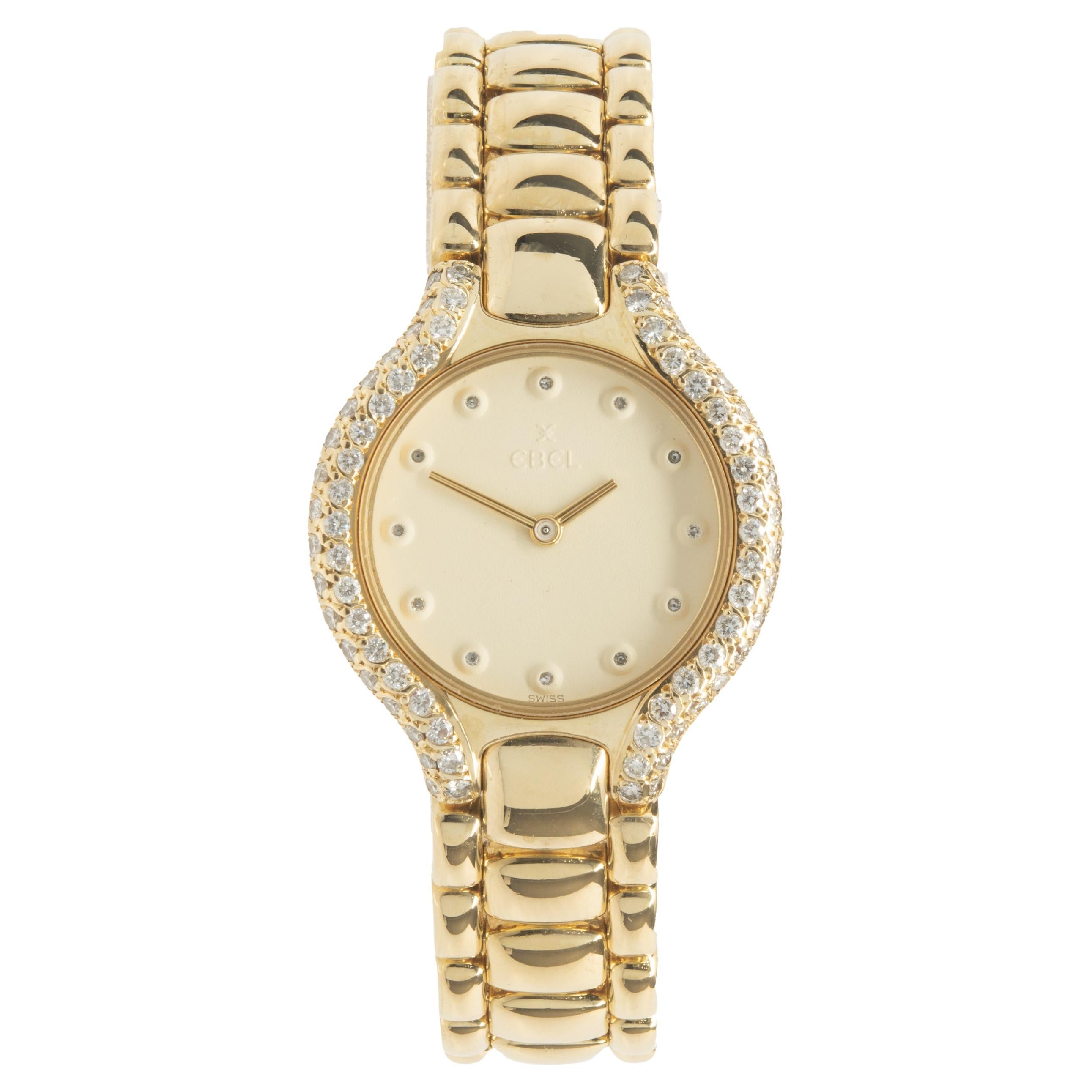 Ebel Diamond Yellow Gold Swiss Watch For Sale at 1stDibs