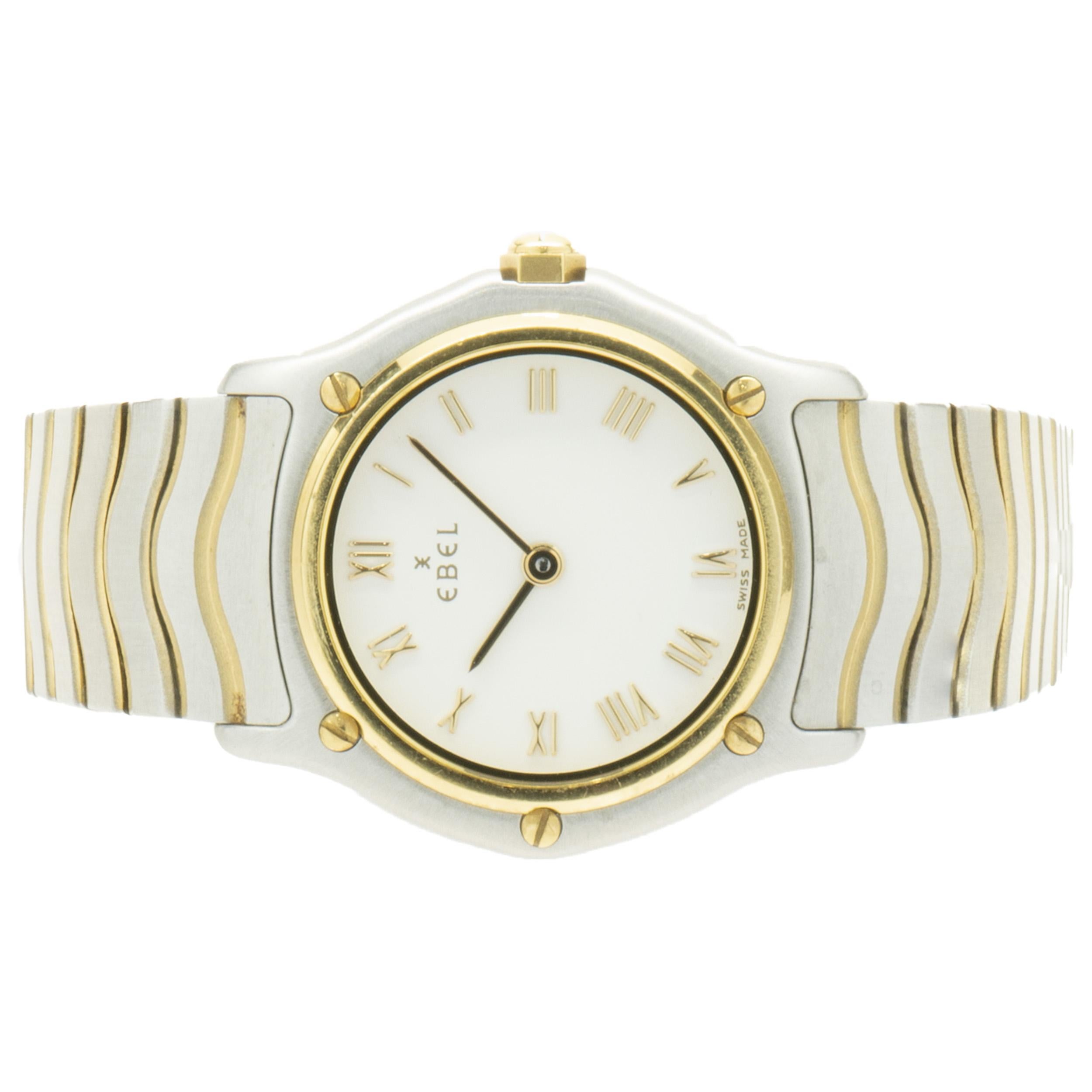Ebel 18 Karat Yellow Gold and Stainless Steel Classic Wave For Sale at ...