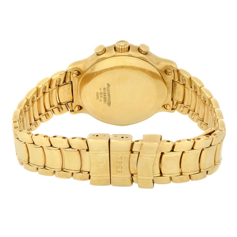 Ebel 1911 Chronograph 18k Yellow Gold White Dial Men Watch 8134901 at ...
