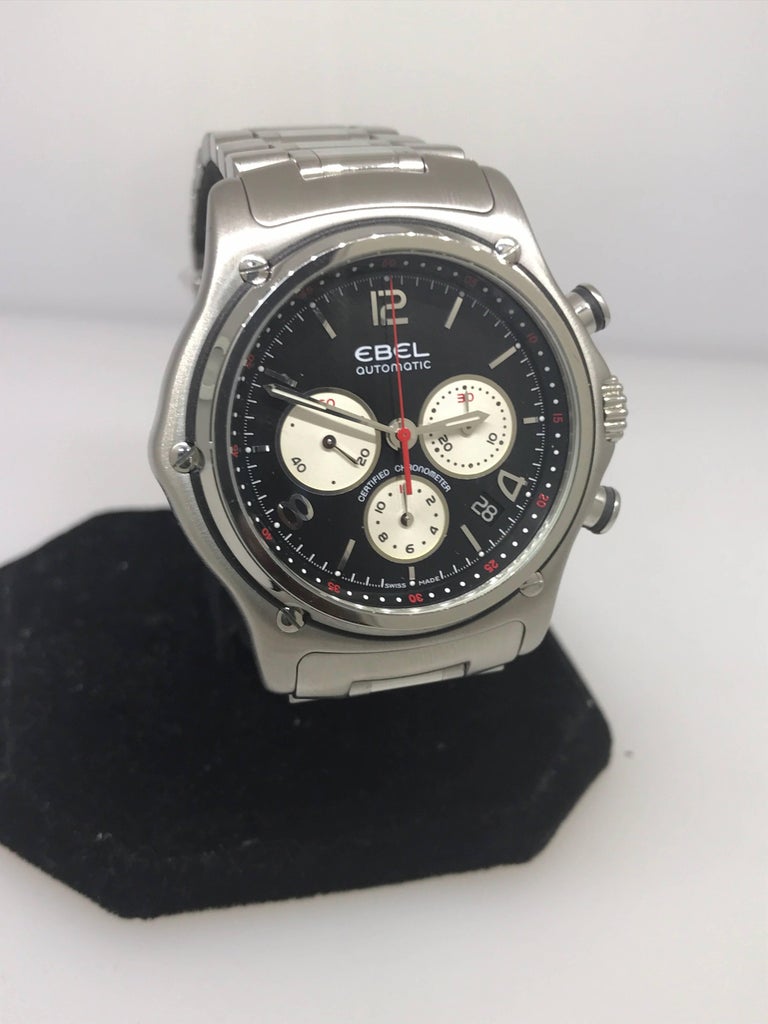 Ebel 1911 Automatic Chronograph Black Dial Stainless Steel Bracelet Men ...