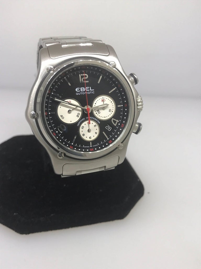 Ebel 1911 Automatic Chronograph Black Dial Stainless Steel Bracelet Men ...