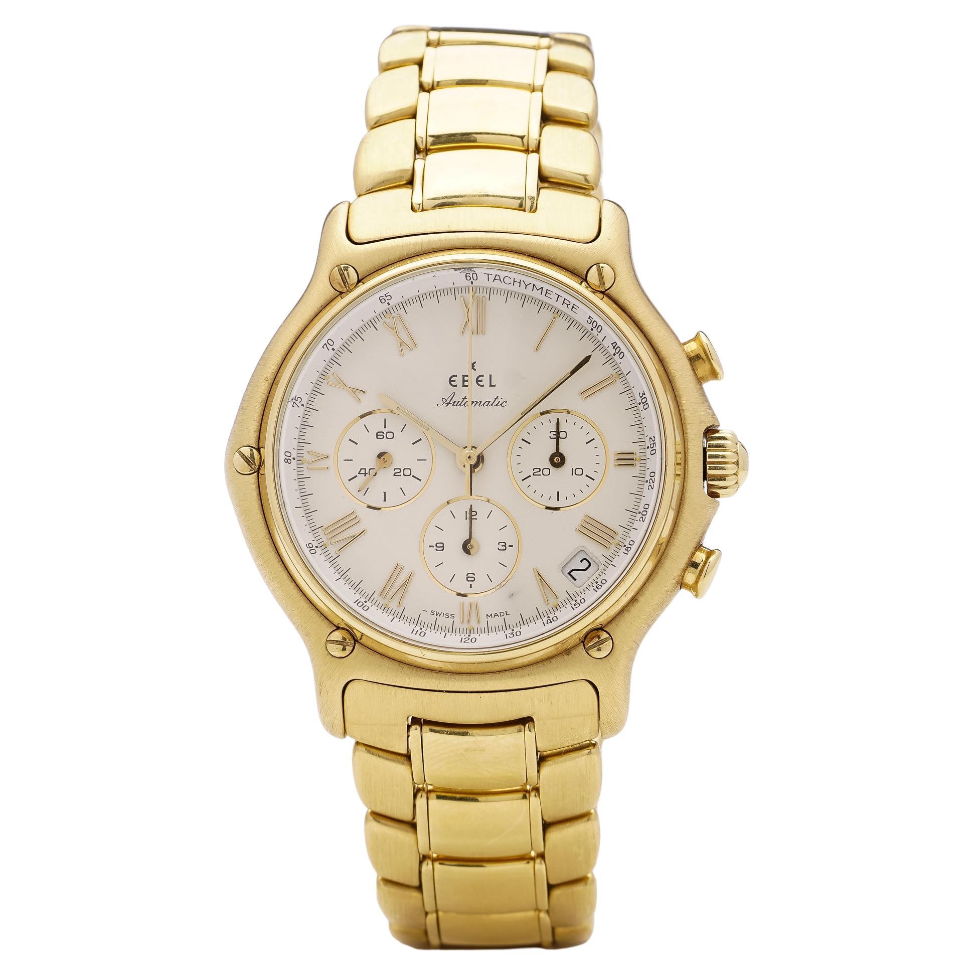 Ebel 1911 18k Yellow Gold Stainless Steel White Dial Quartz Mens Watch ...