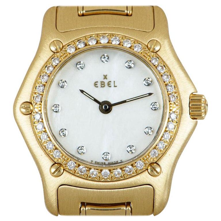 Ebel 1911 Ladies 18 Karat Gold White Mother of Pearl Dial Diamond Set ...