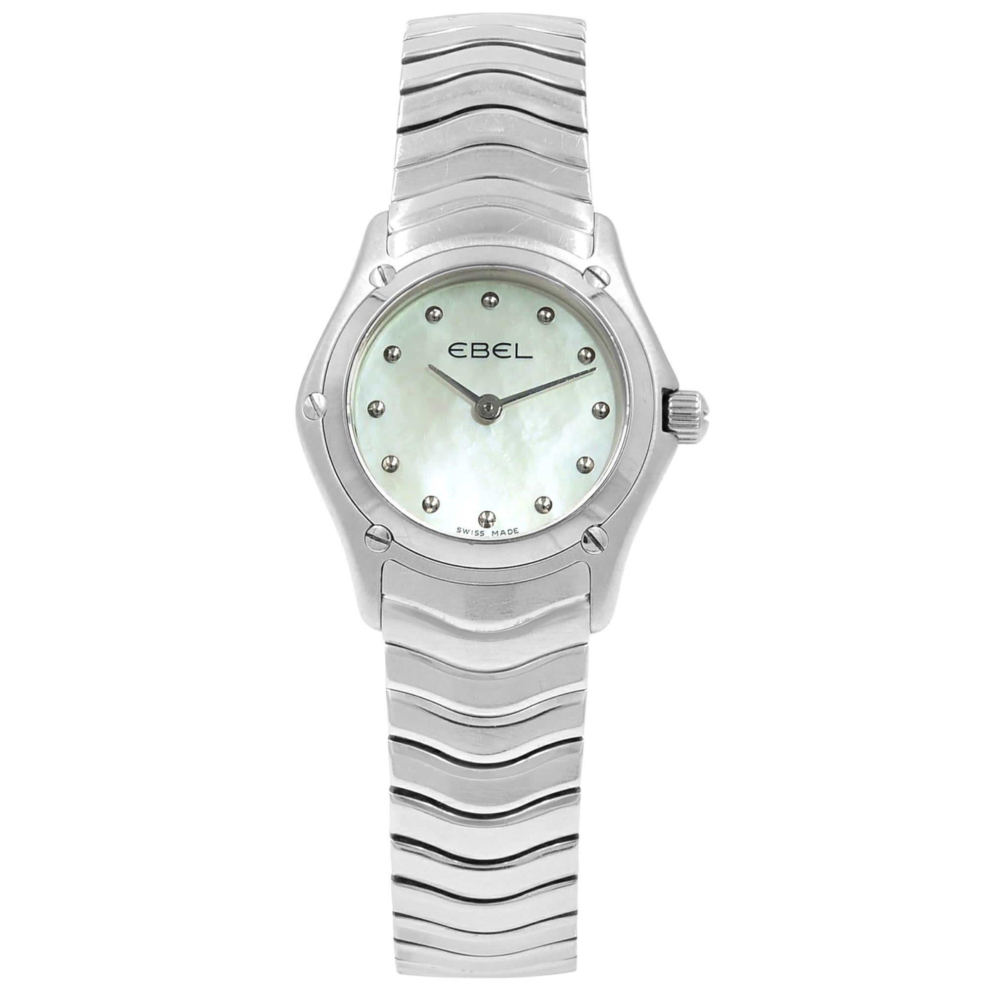 New Authentic Ladies Ebel Tarawa Steel Diamond Mother Of Pearl Quartz