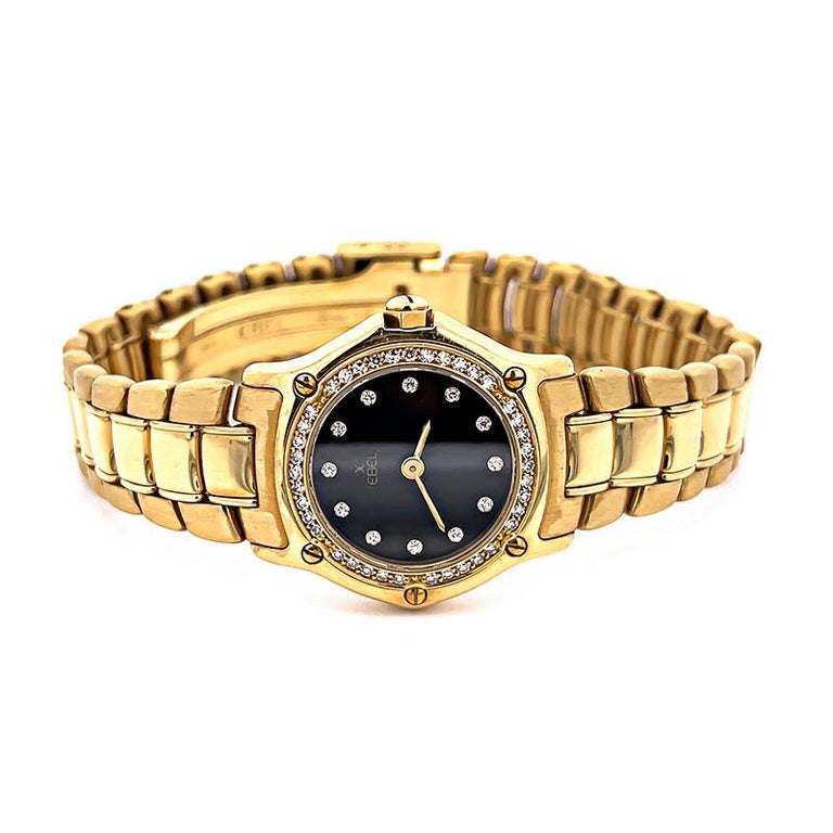 Ebel Diamond Yellow Gold Swiss Watch For Sale at 1stDibs