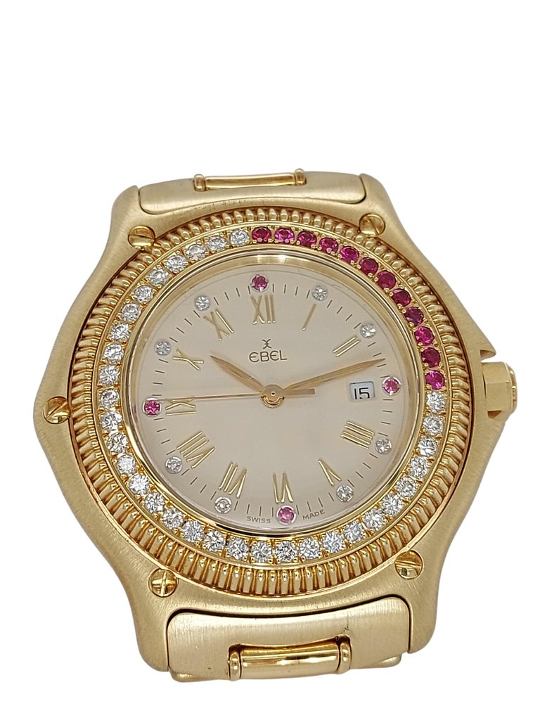 Ebel Discovery Wristwatch 883830, Diamonds and Rubies 18 Karat Gold ...